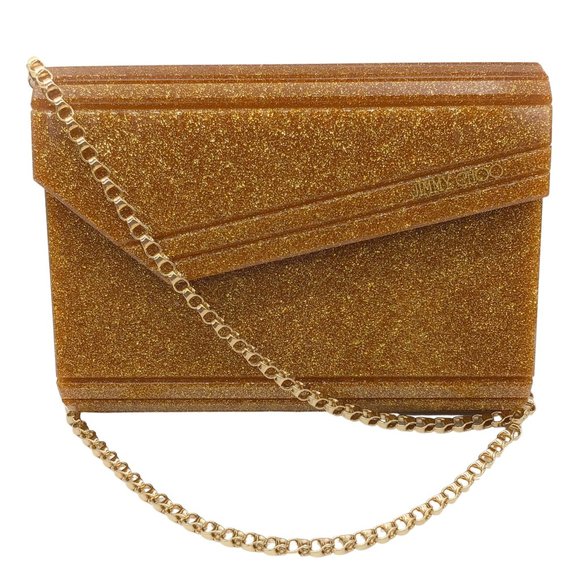 Jimmy Choo | Bags | Jimmy Choo Gold Metallic Glitter Acrylic Candy ...